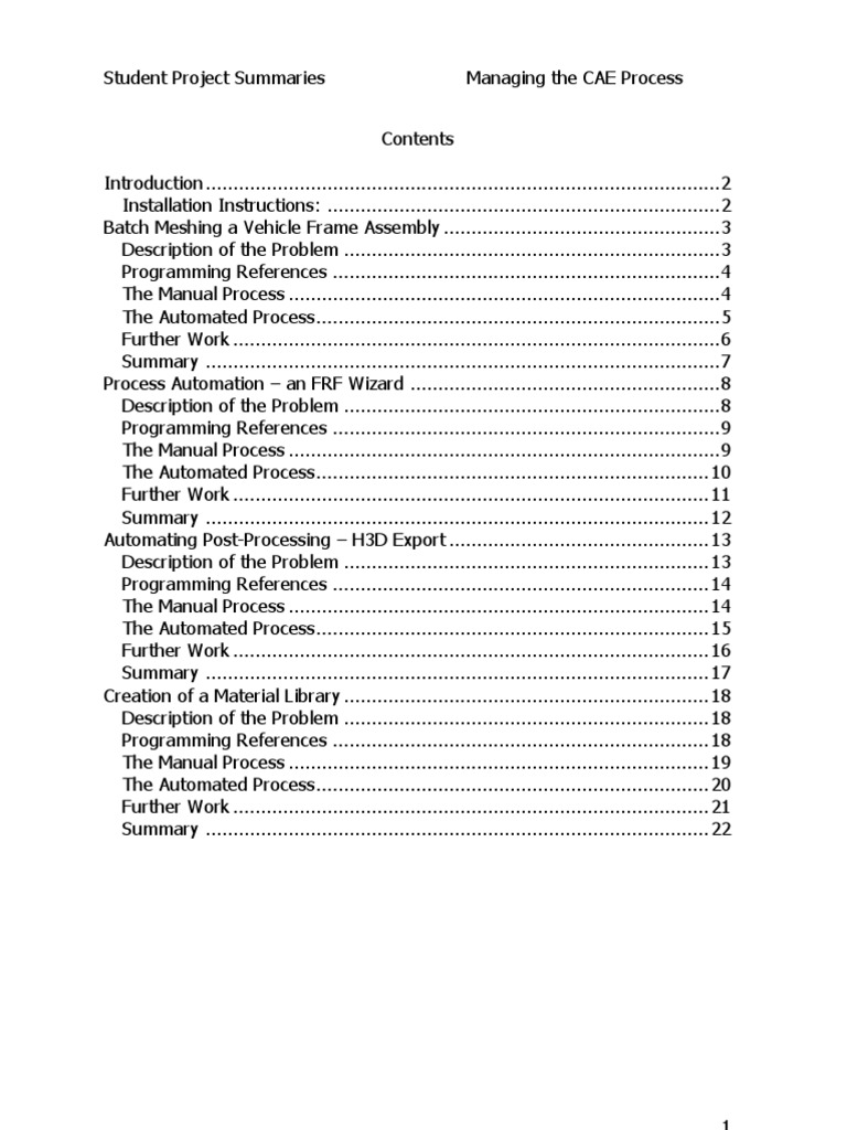 Altair's Student Guides - Instructor's Manual - Managing The CAE Process | PDF | Computer ...