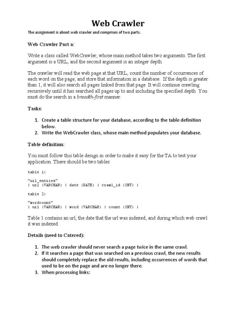 Assignment Web Crawler | PDF | Computing | Software