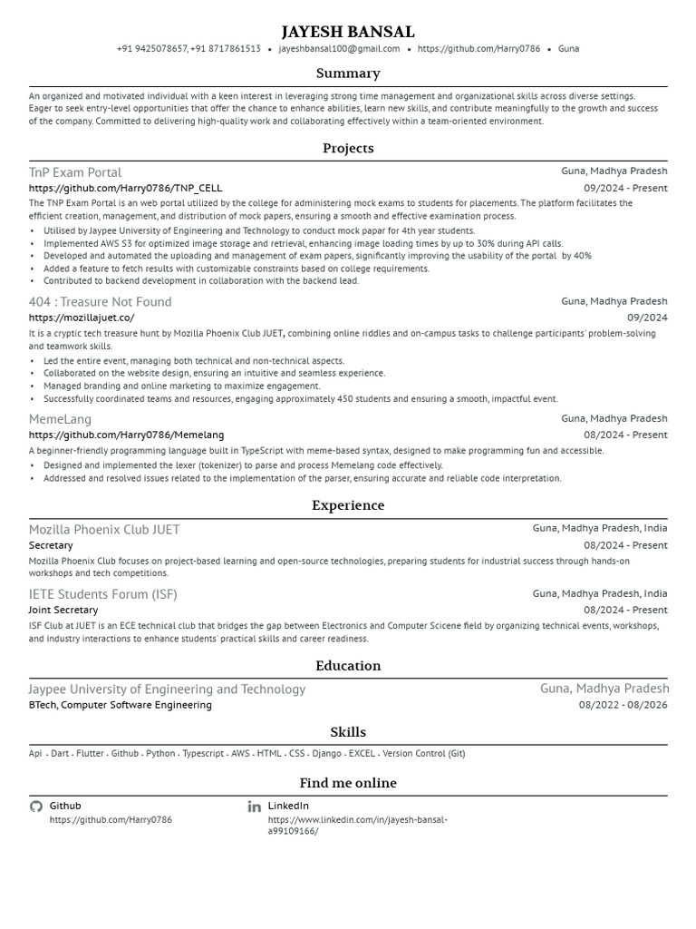 Resume | PDF | Parsing | Computing