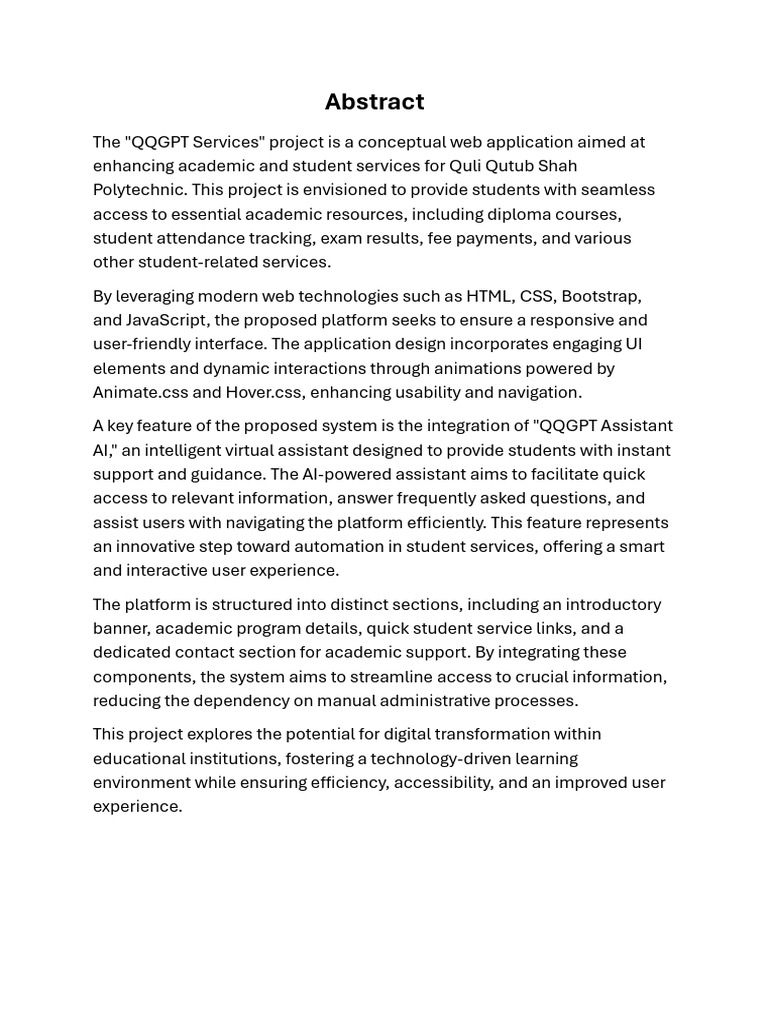 Abstract of Project | PDF