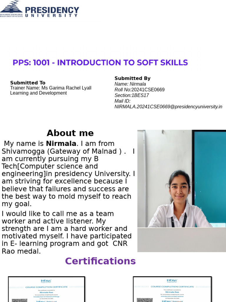 Submitted To Submitted By: Trainer Name: Ms Garima Rachel Lyall Learning and Development ...