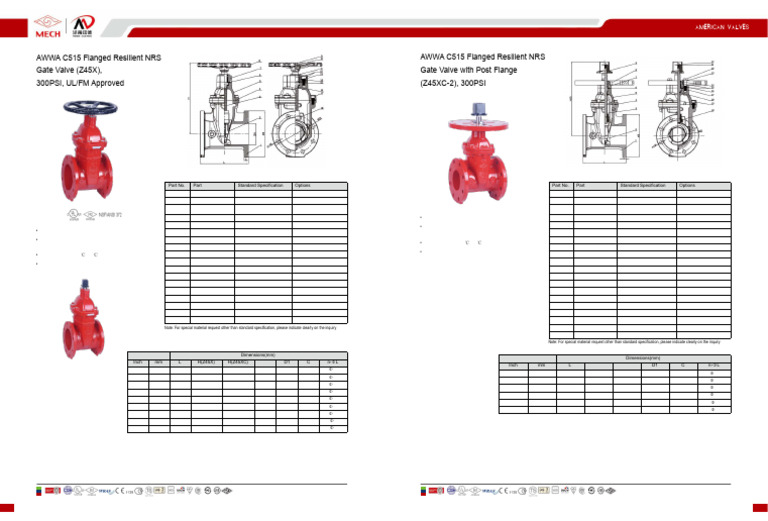 AWWA Valves-NRS Gate Valve With Stem Cap | PDF | Building Materials ...