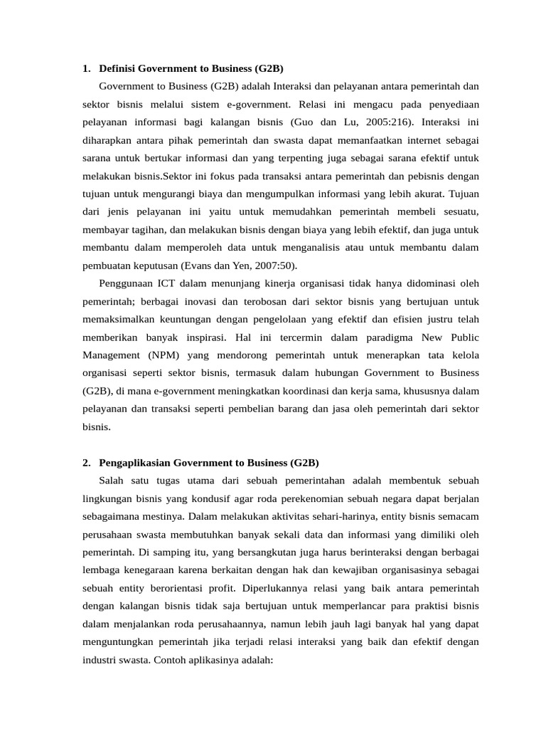 Definisi & Aplikasi G2B | PDF