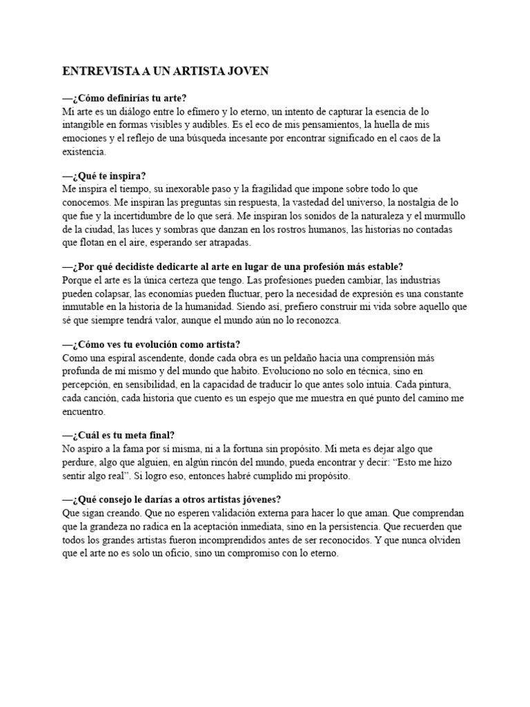 Reflexiones de un Artista Joven | PDF