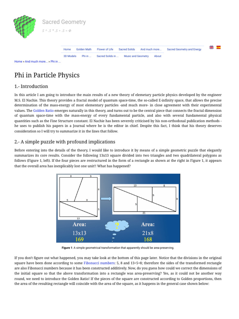 Phi in Particle Physics - Sacred Geometry | PDF | Geometry | Spacetime