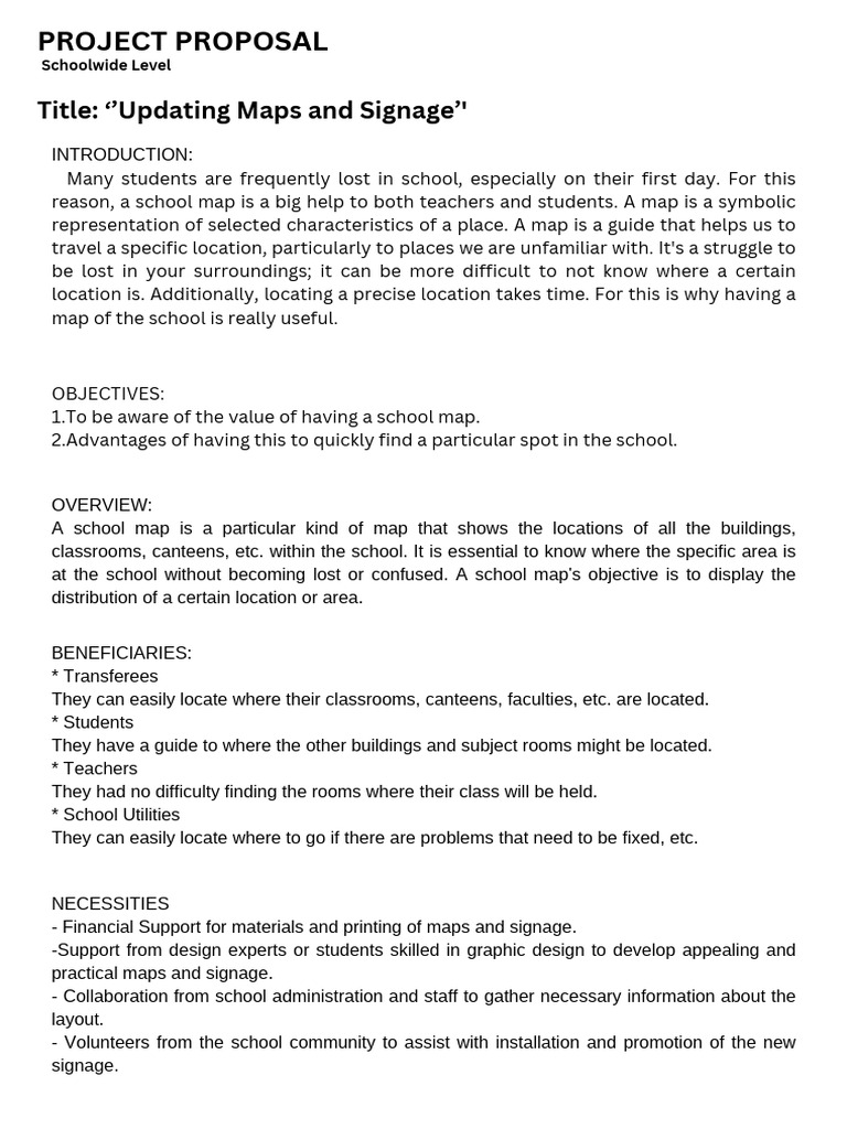 PROJECT PROPOSAL Edited | PDF | Map | Learning