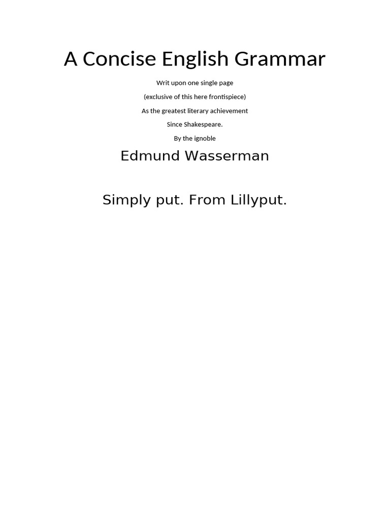 A Concise English Grammar | PDF