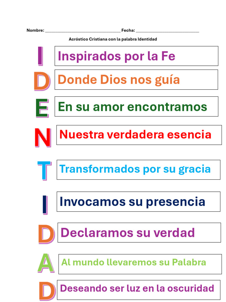 Acrostico Identidad | PDF