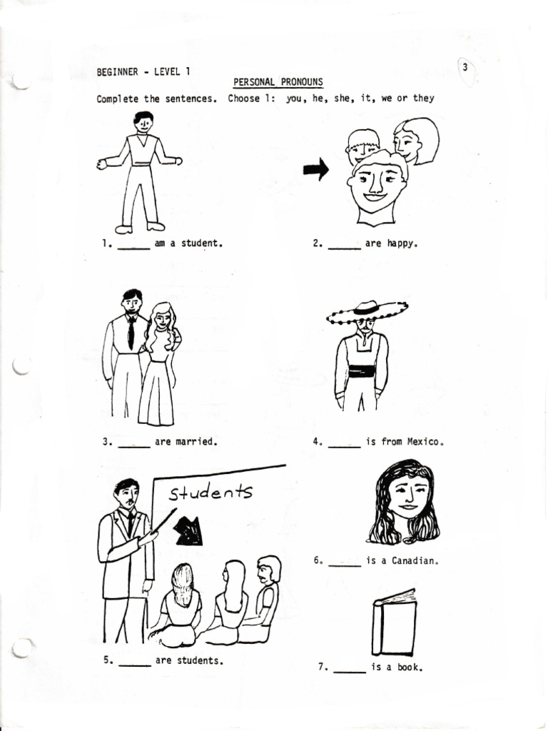 Beginner Pronoun Exercises for Students | PDF