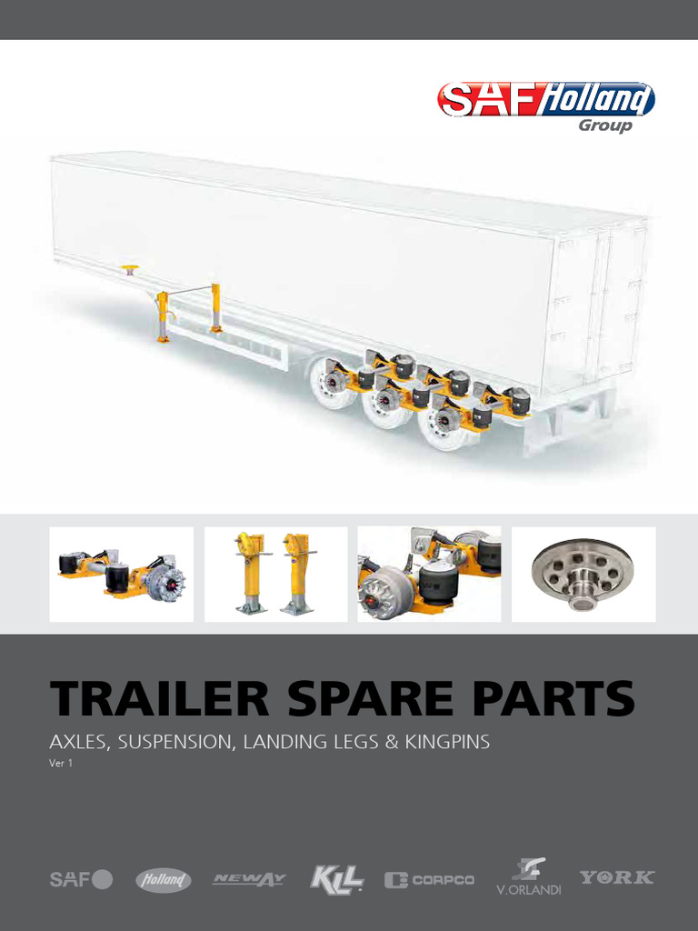 Trailer Spare Parts Guide: Axles & Kingpins | PDF | Landing Gear | Brake