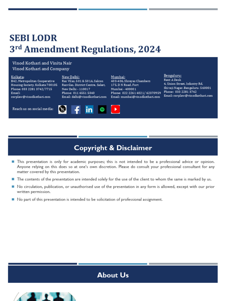 On LODR 3rd Amendment 2024 | PDF | Audit | Ratification
