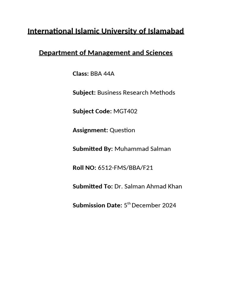 Business Research Methods Assignment | PDF | Value At Risk | Standard Deviation