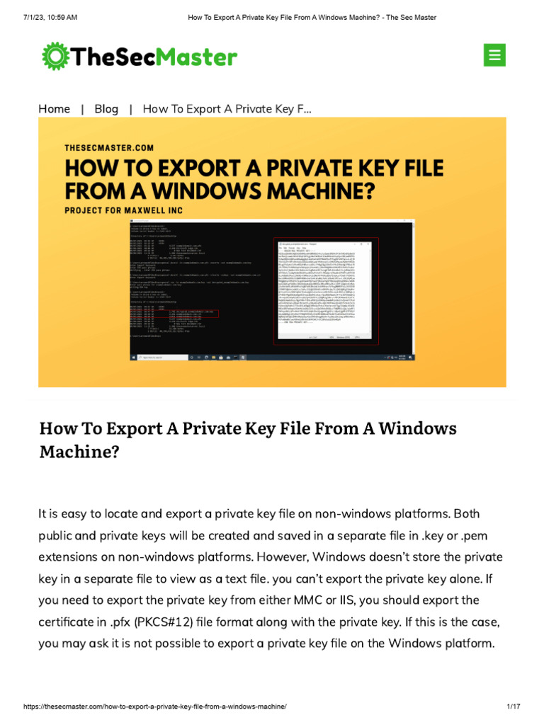 How To Export A Private Key File From A Windows Machine - The Sec Master | PDF | Public Key ...