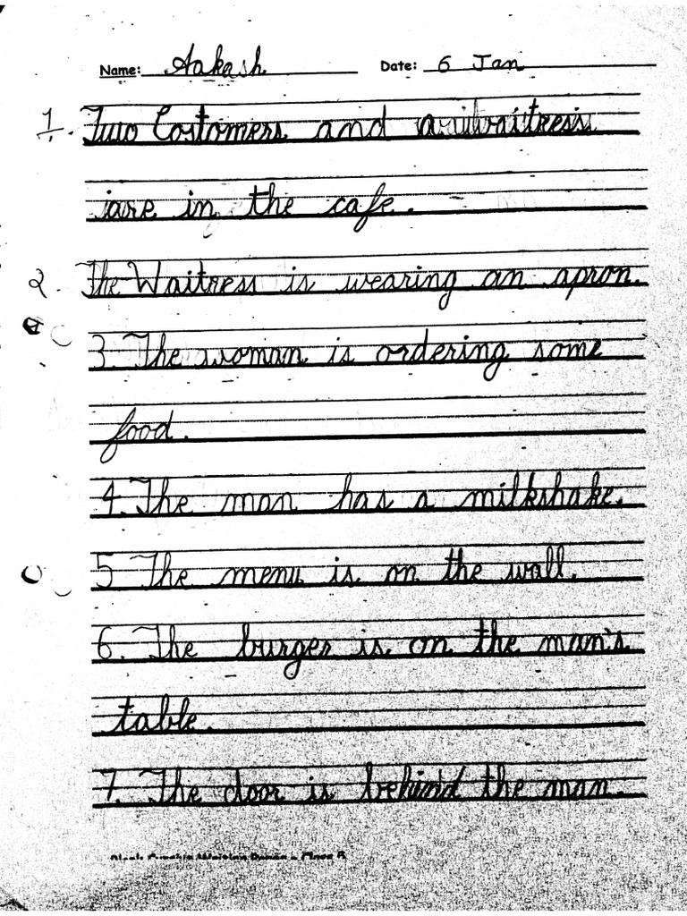 Aakash's Cafe Correction Homework | PDF