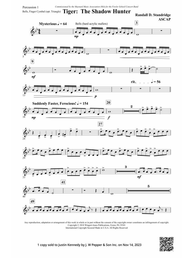 Tiger The Shadow Hunter-Percussion 1 | PDF