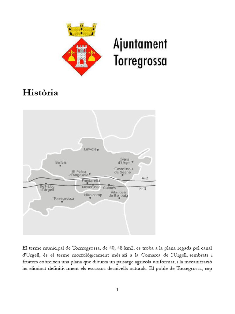 Ajuntament de Torregrossa - Historia | PDF