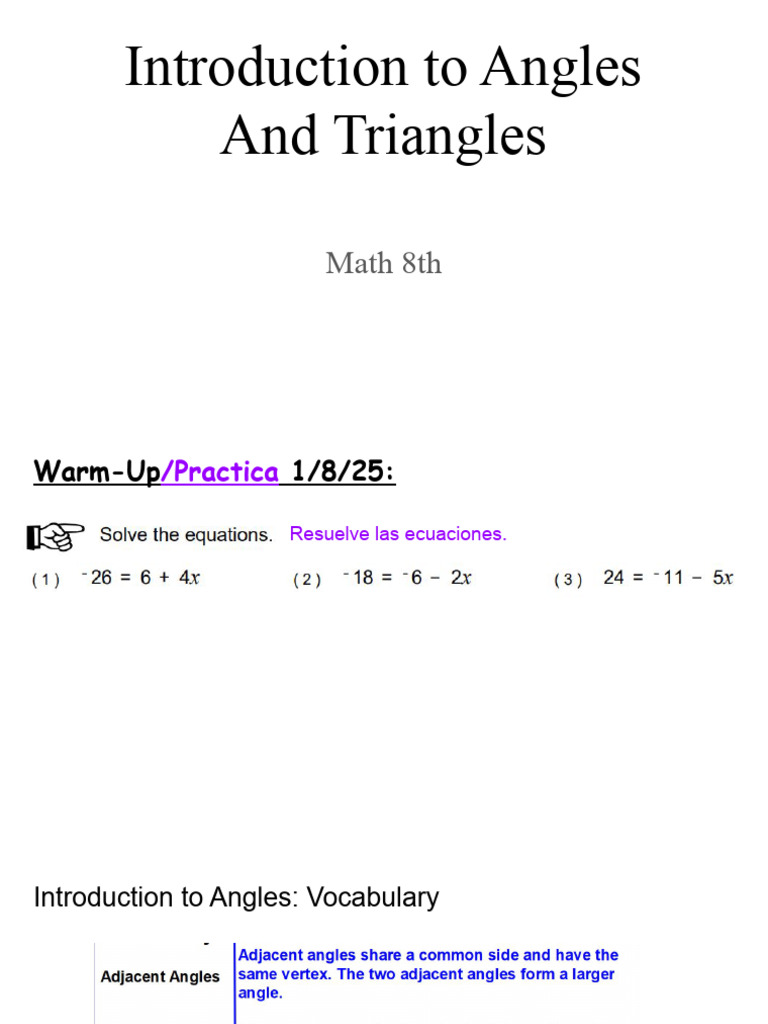 Introduction To Angles and Triangles | PDF