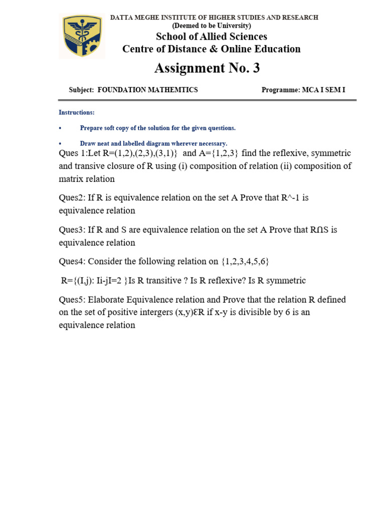 BCA Assignment No. 3 | PDF