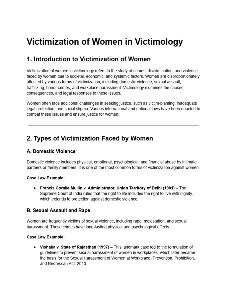 Women's Victimization in Society | PDF | Violence | Domestic Violence