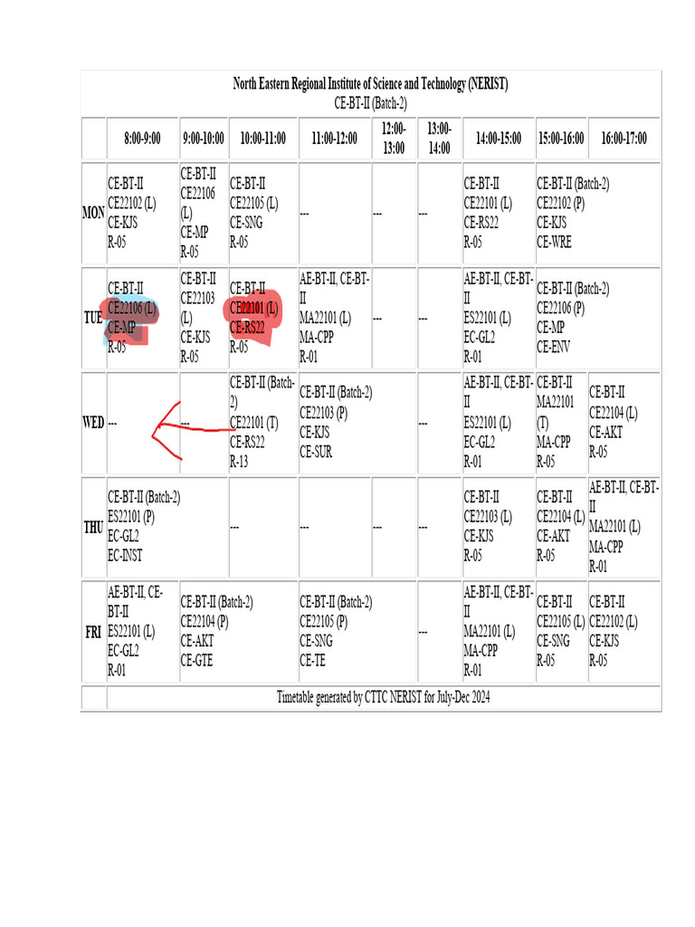 My Class Time Table | PDF