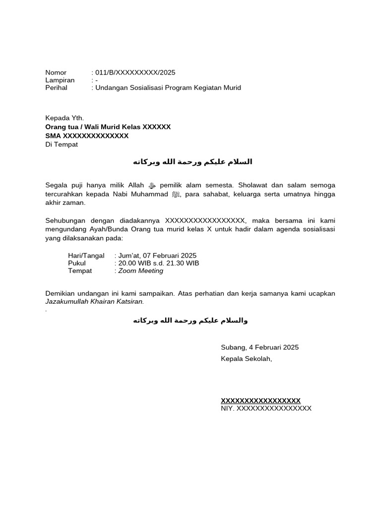 Contoh Surat Undangan | PDF