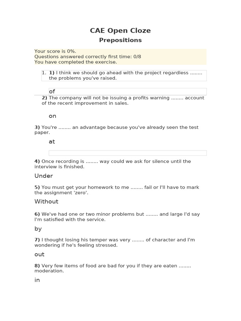 CAE Open Cloze | PDF