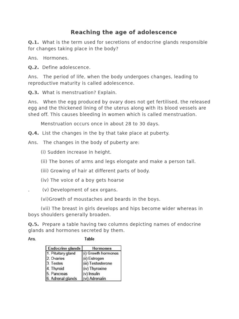 Reaching the Age of Adolescence | PDF | Menstrual Cycle | Puberty