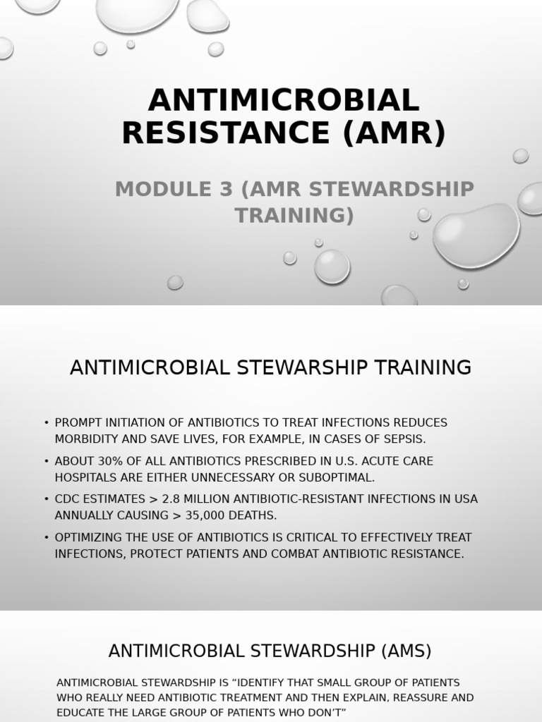 ANTIMICROBIAL RESISTANCE Module 3 Stewardship Print Version | PDF | Antimicrobial Resistance ...