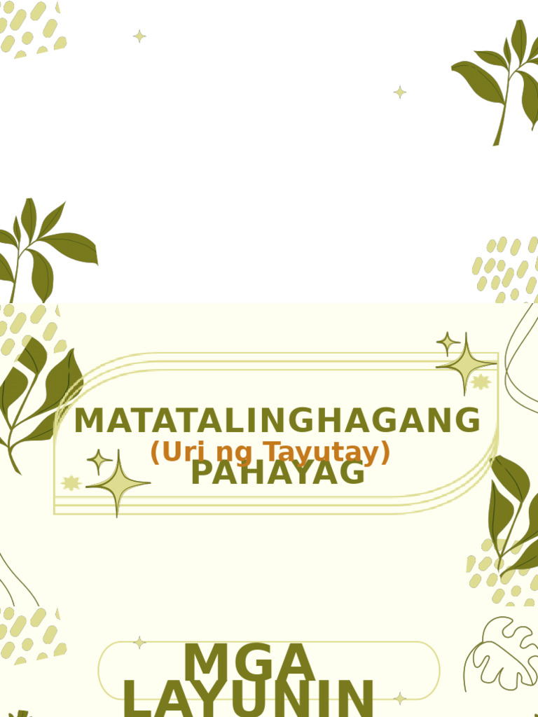 Matatalinghagang Pahayag | PDF