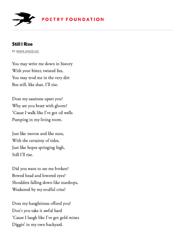 Still I Rise - The Poetry Foundation | PDF