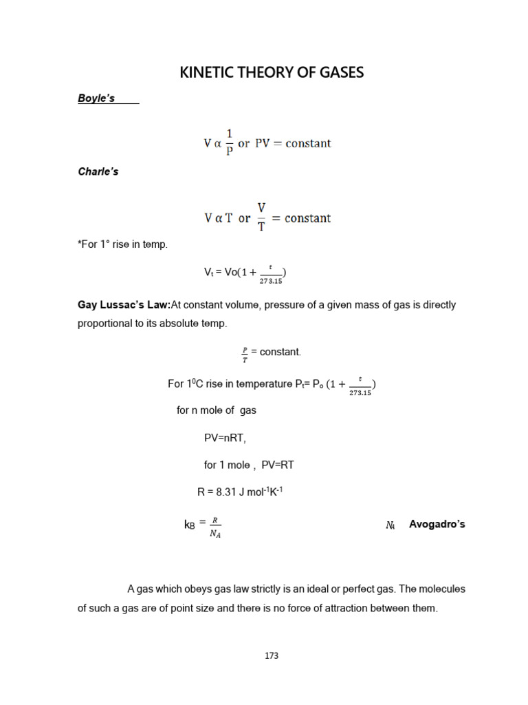Kinetic Theory | PDF | Gases | Classical Mechanics