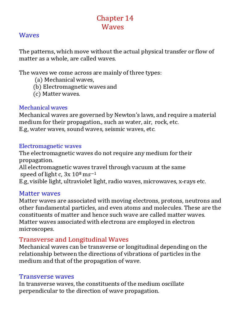 Waves notes | PDF | Waves | Harmonic