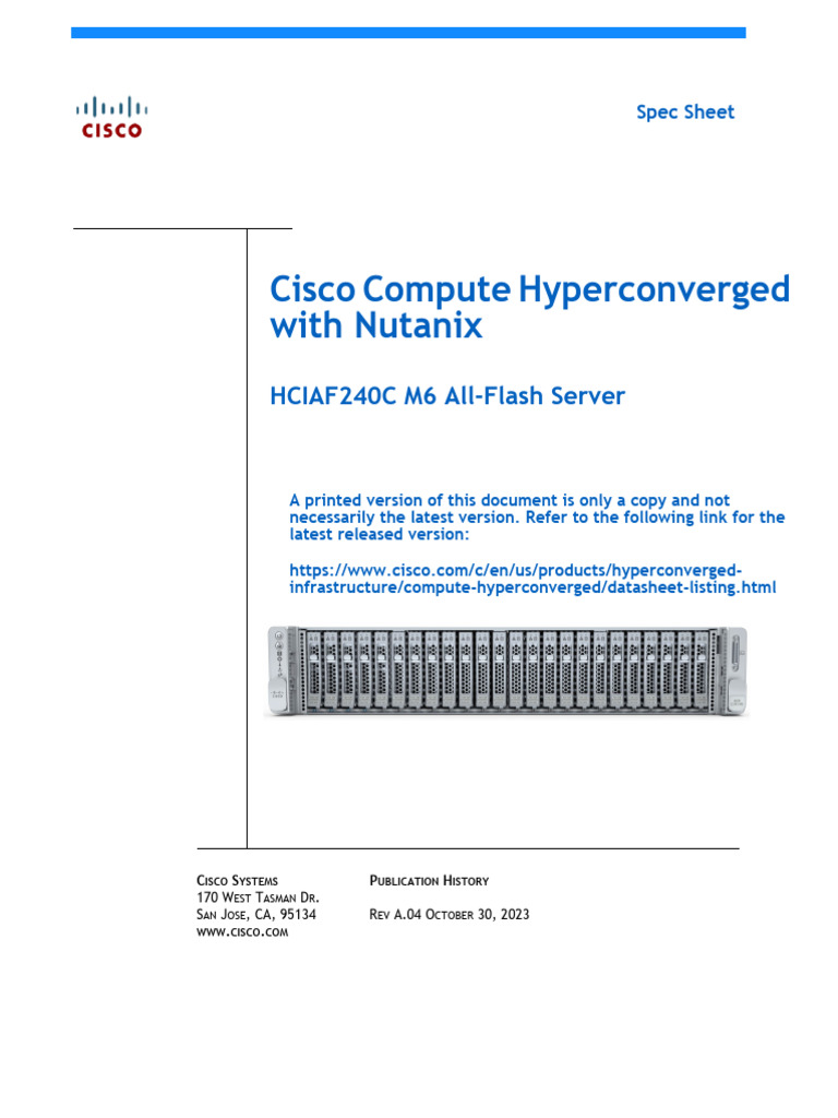 Cisco Compute Hyperconverged with Nutanix - HCIAF240C M6 All-Flash ...