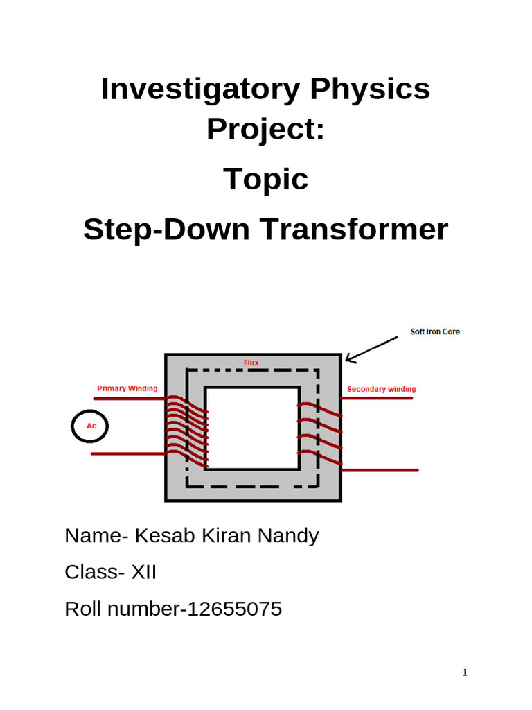 Investigatory Physics Project 1 Pdf Transformer Electromagnetic Induction