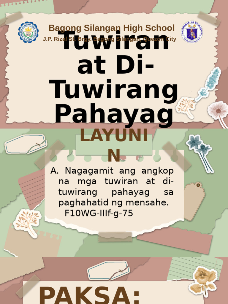 Tuwirang at Di-Tuwirang Pahayag | PDF