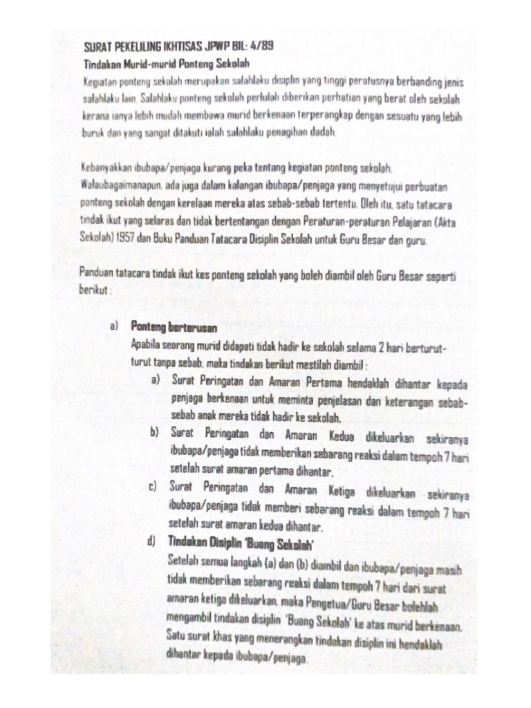 Tindakan Murid-Murid Ponteng Sekolah | PDF