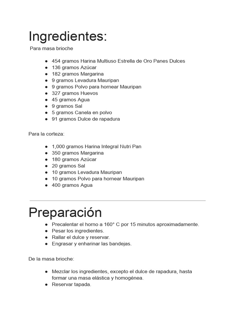 Semita Alta Receta Salvadoreña | PDF