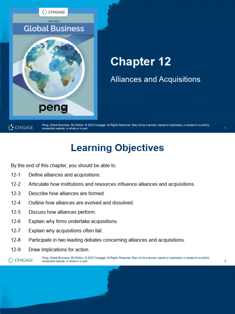 Peng GB 5e PPT CH12 Final | PDF | Mergers And Acquisitions | Business