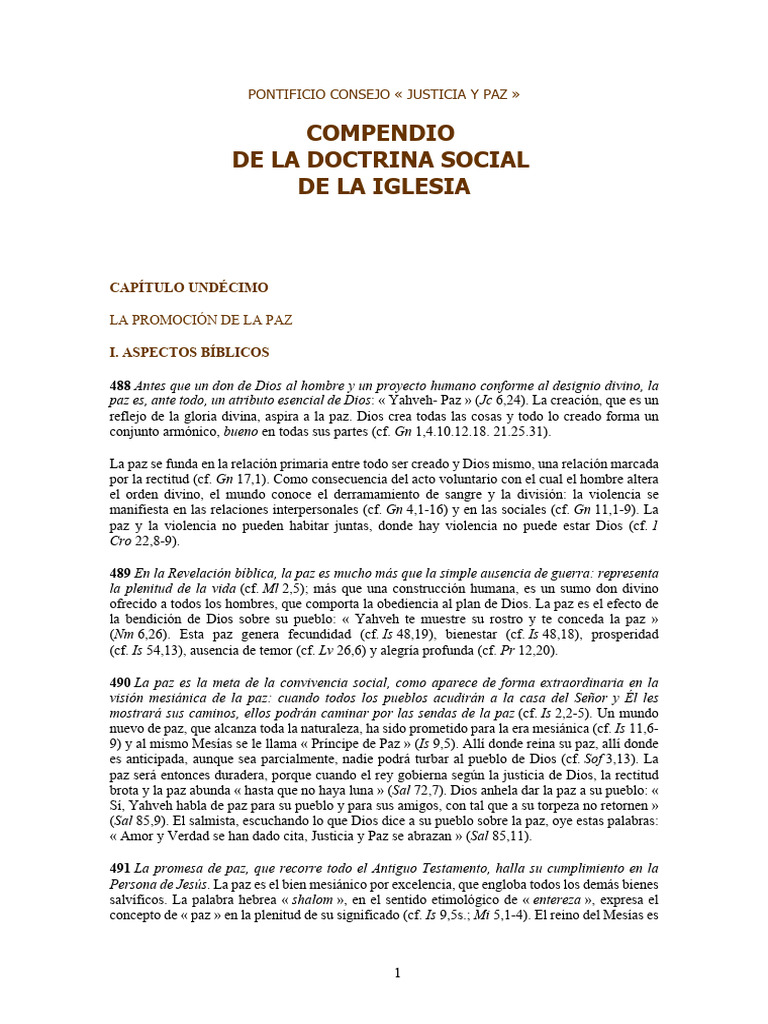 Compendio Doctrina Social-Cap-12 | PDF | Desarmamiento | eucaristía