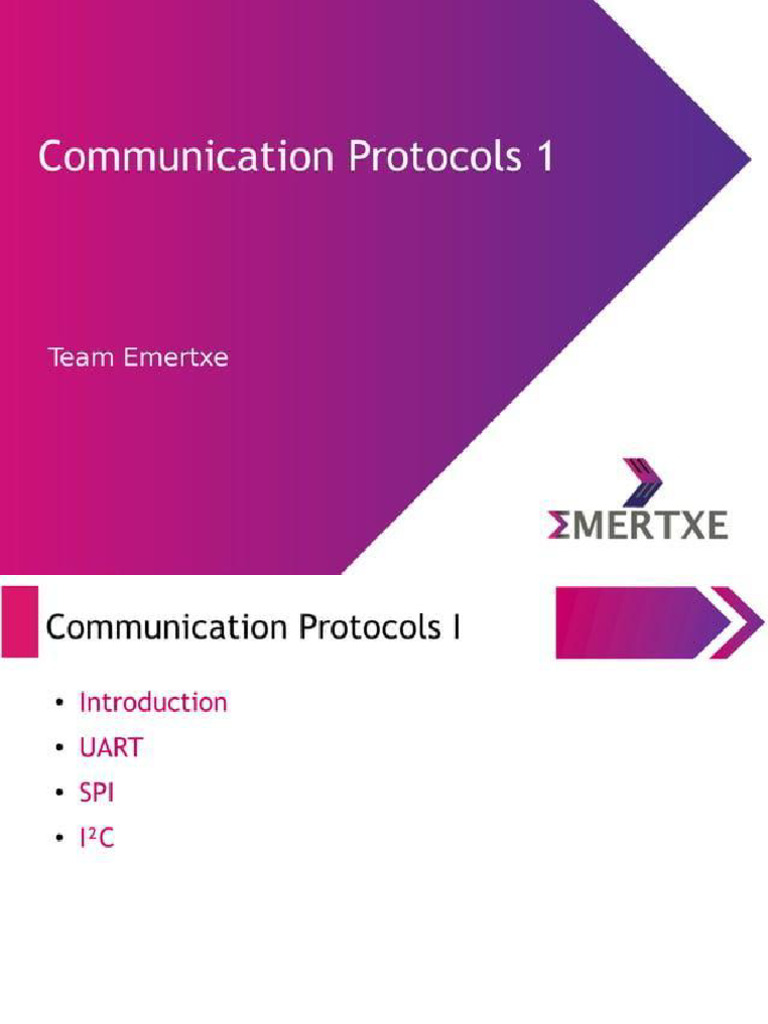 Communication Protocols (UART, SPI, I2C) | PDF