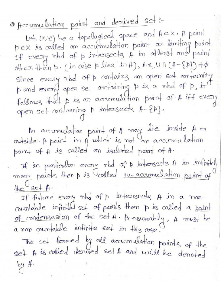 Accumulation Points and Derived Set | PDF