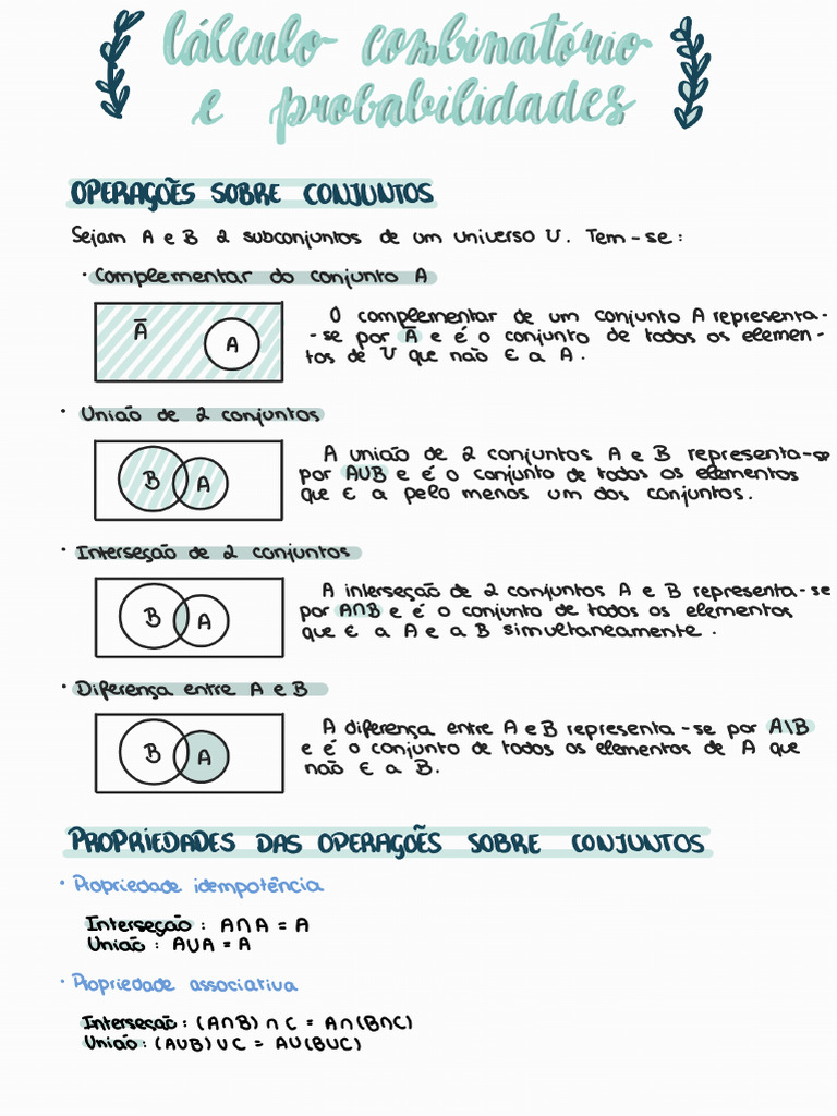 Cálculo Combinatório e Probabilidades | PDF