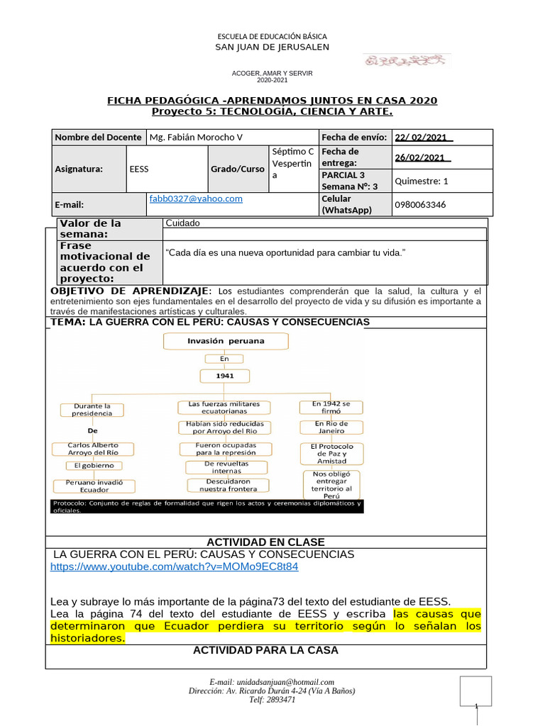 Ficha Eess Semana 3 Del p5 | PDF | Aprendizaje