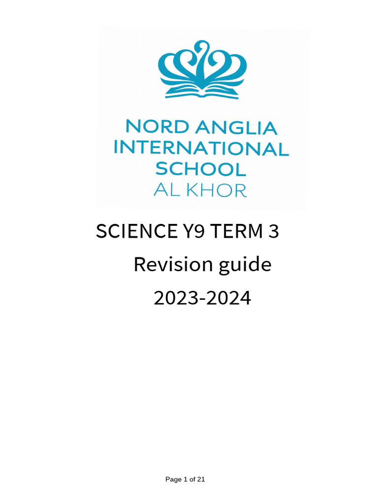 Year 9 Science Revision Guide Term 3 | PDF | Fertilisation | Sex
