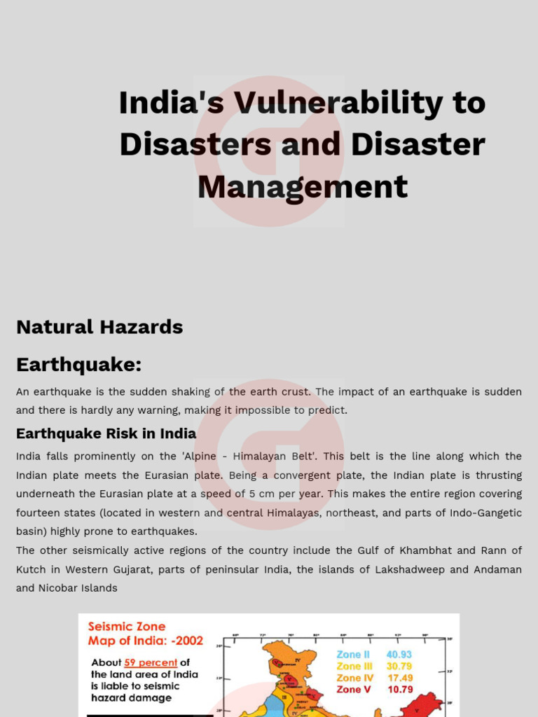 India's Vulnerability to Disasters and Disaster Management 2023 | PDF ...