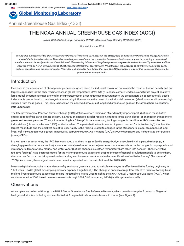 NOAA Annual Greenhouse Gas Index 2023 | PDF | Greenhouse Gas ...