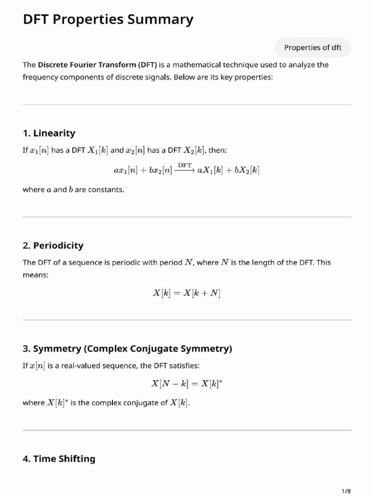 Properties of DFT | PDF