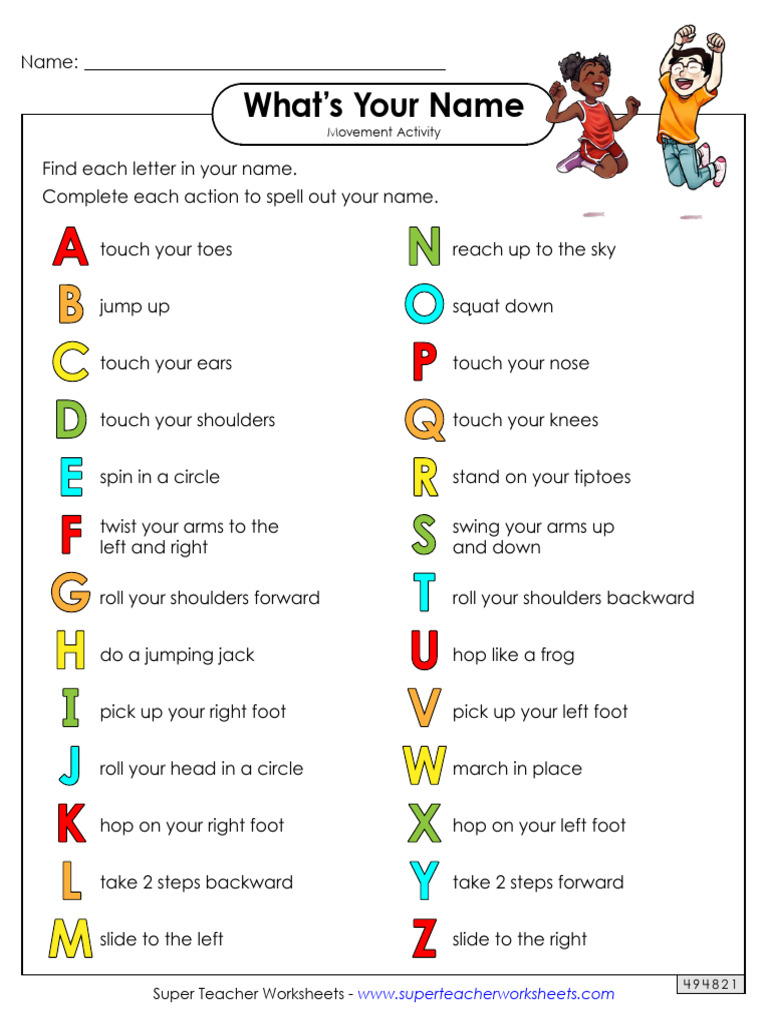 Name Movement Activity for Kids | PDF