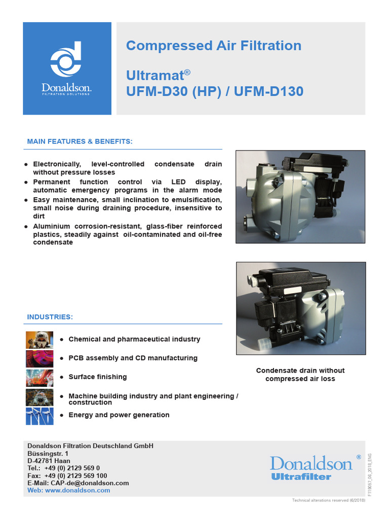 UFM D30 130 Level Controlled Condensate Drain | PDF | Corrosion | Materials