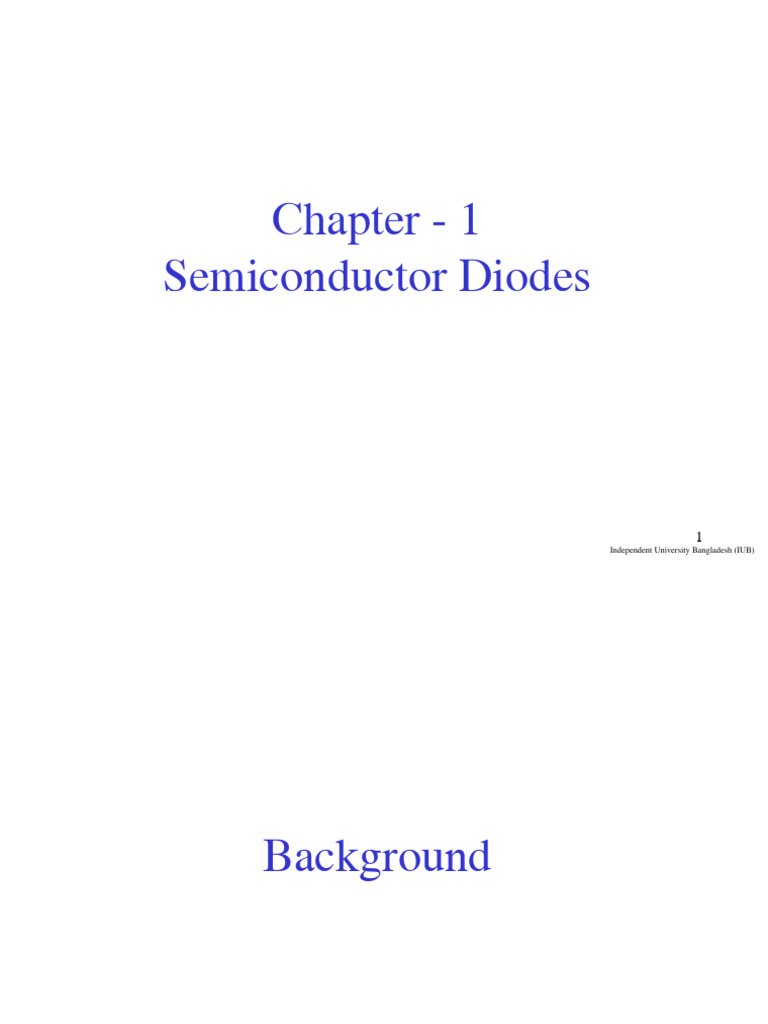 Chapter 1 Semiconductor Diodes | PDF | P–N Junction | Diode